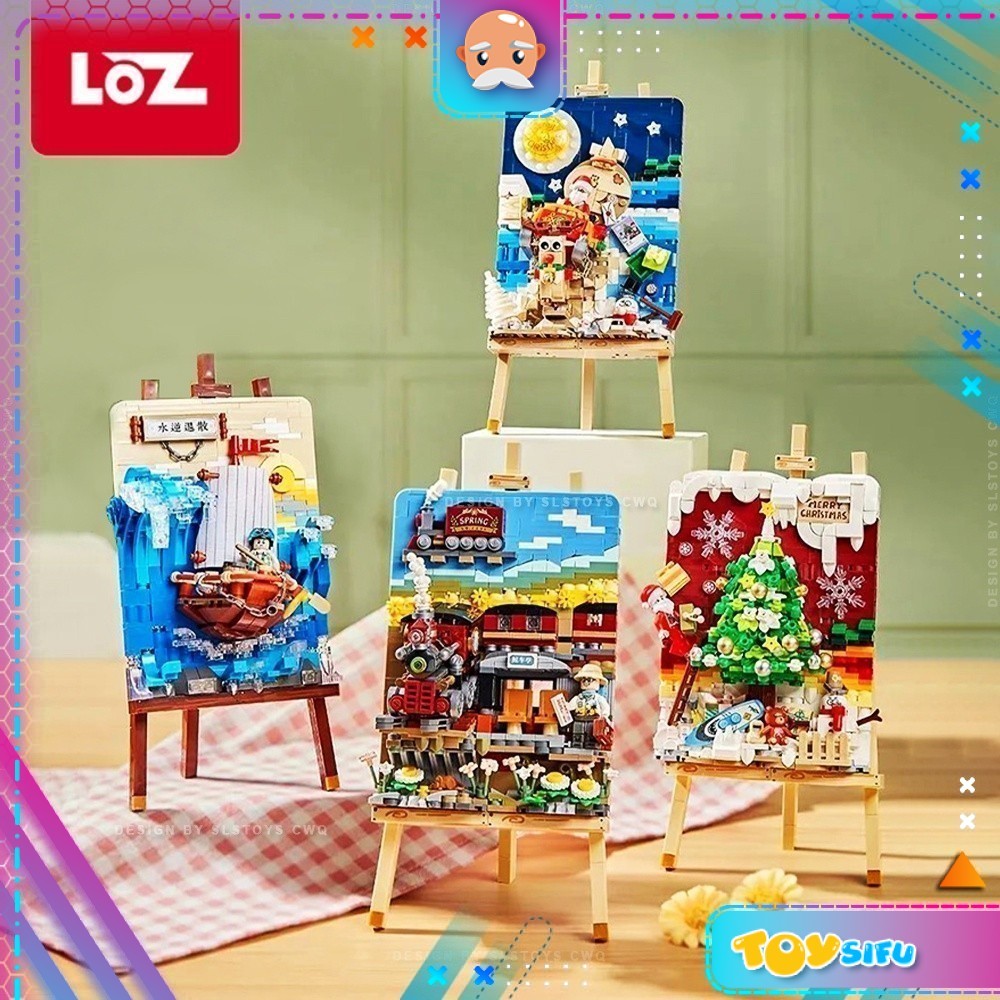 LOZ IDEAS Mini Block 3D Painting Merry Christmas Tree Santa Claus Gift ...