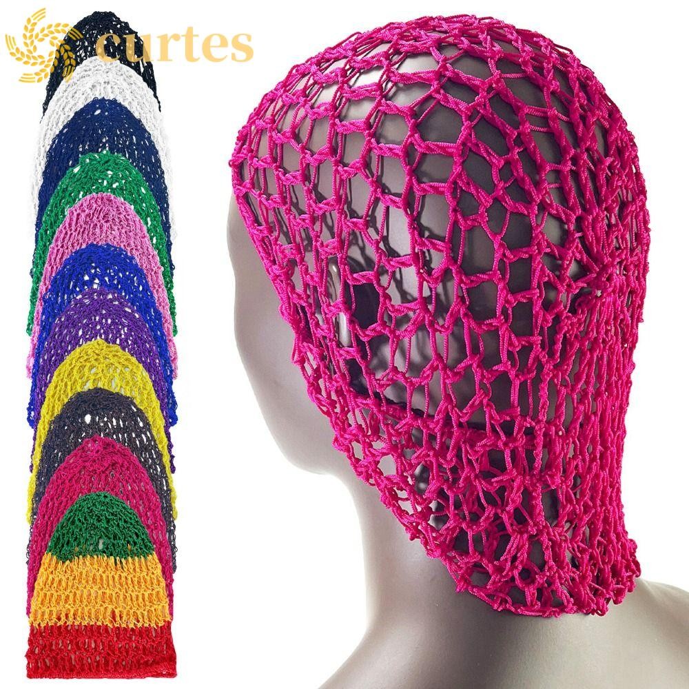 CURTES Crochet Hair Snood, Night Cap Elastic Mesh Hair Net, Fashion ...