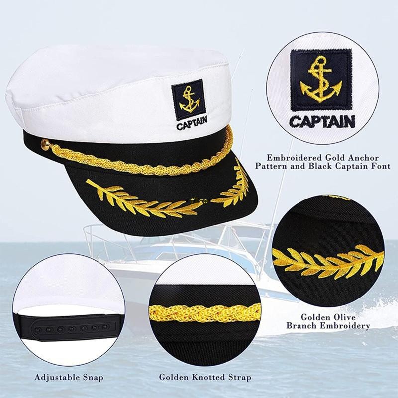 flgo Sailor Hat Navy Marine Hat Sailor Captain Costume Men Yacht ...