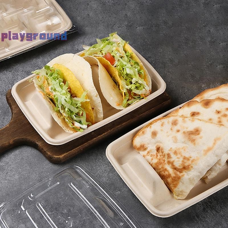 [playground] 50pcs Disposable Taco Boxes, Premium Paper Taco Plates ...