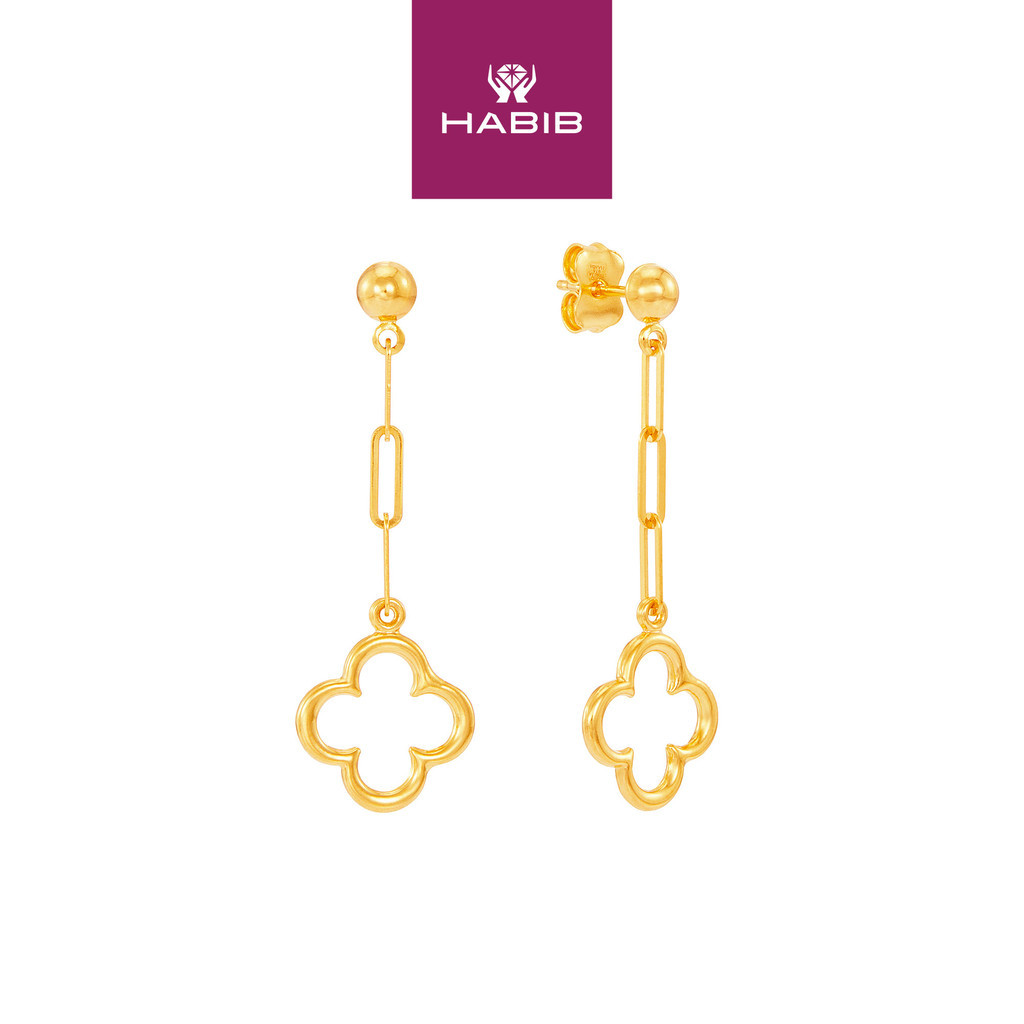 HABIB Oro Italian 916 Yellow Gold Earrings GE75700524 (22K Gold ...