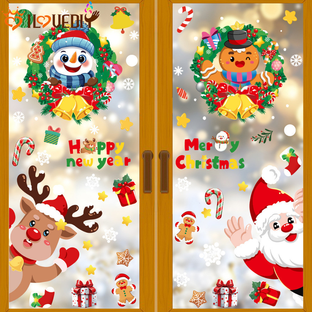 [ Featured ] Merry Christmas PVC Sticker - Festival Scene Decoration ...