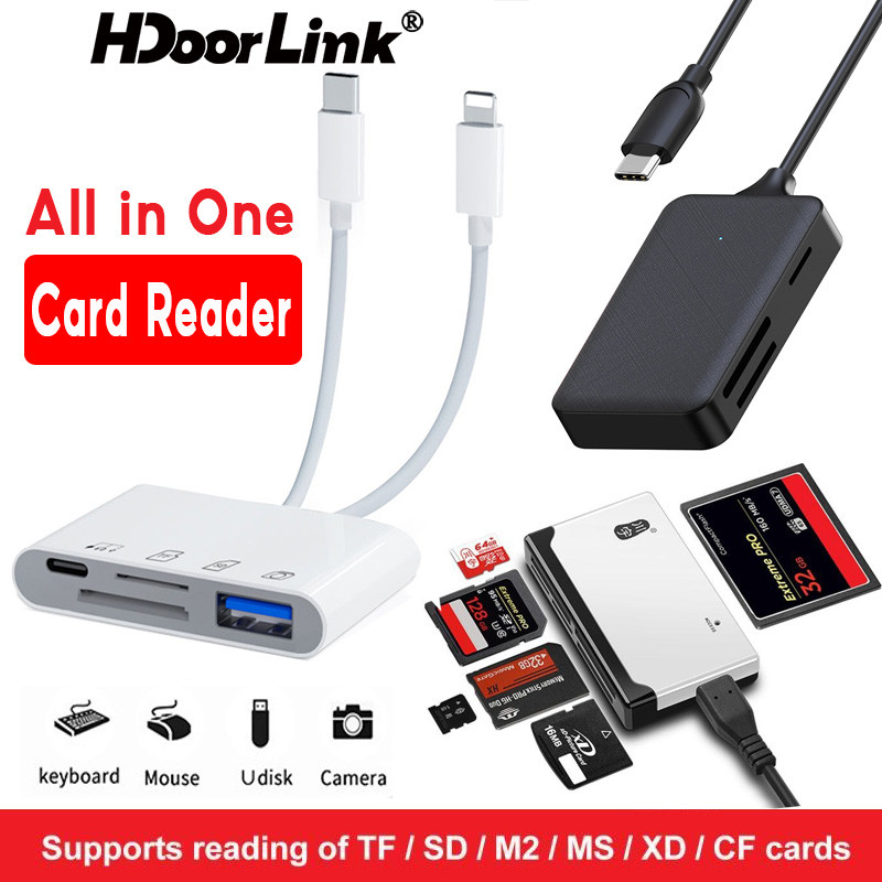 HdoorLink 6in1 Card Reader Memory Card Reader USB2.0 OTG Adapter USB C ...