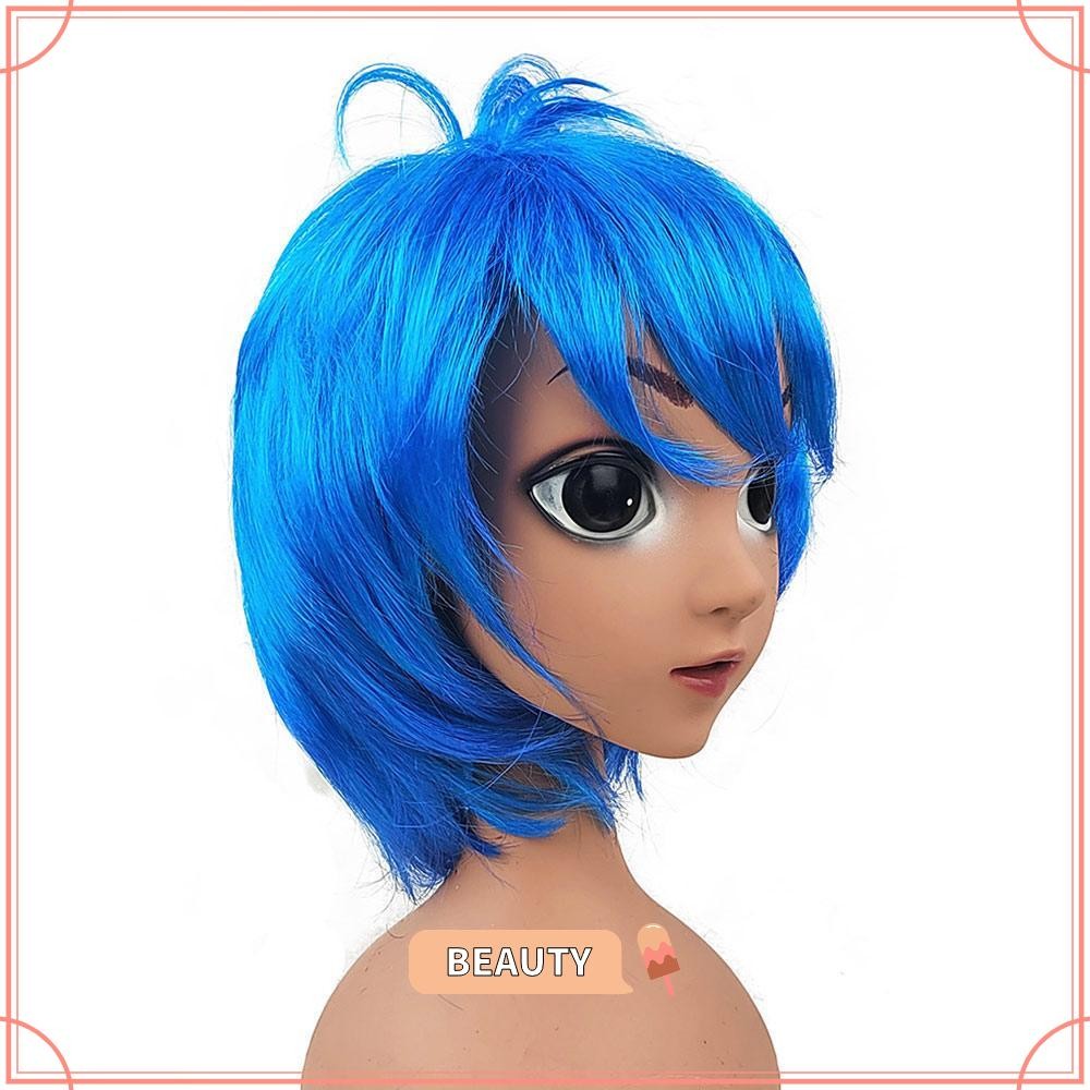 BEAUTYONE Dress Up Wig, Inside Out 2 Masquerade Cosplay Curly Short Wig ...