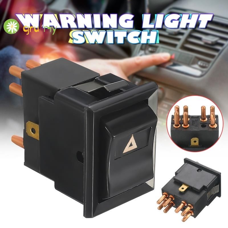 7 Pins Black Hazard Warning Lamp Switch For Land Rover Defender 90 110 ...