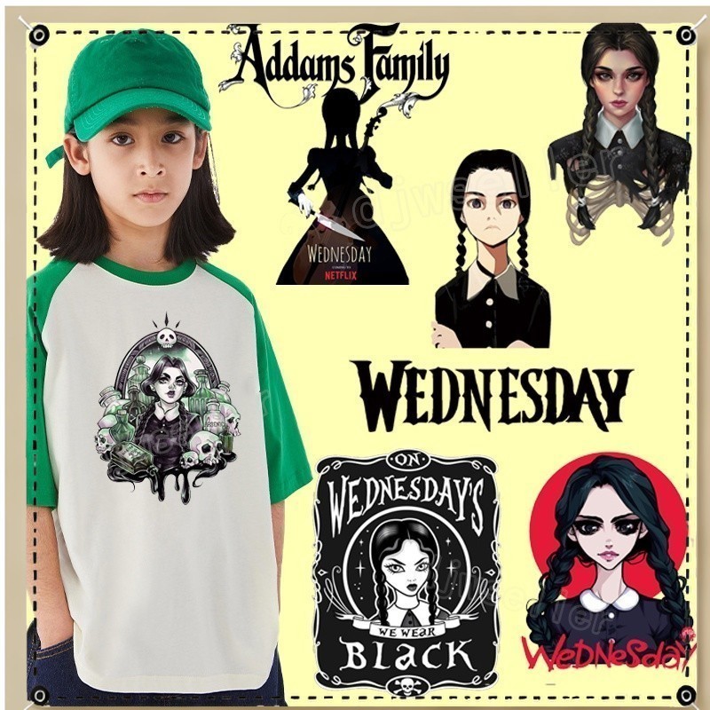 UV269 Wednesday Addams Heat Transfer Stickers Girl Clothes DIY ...