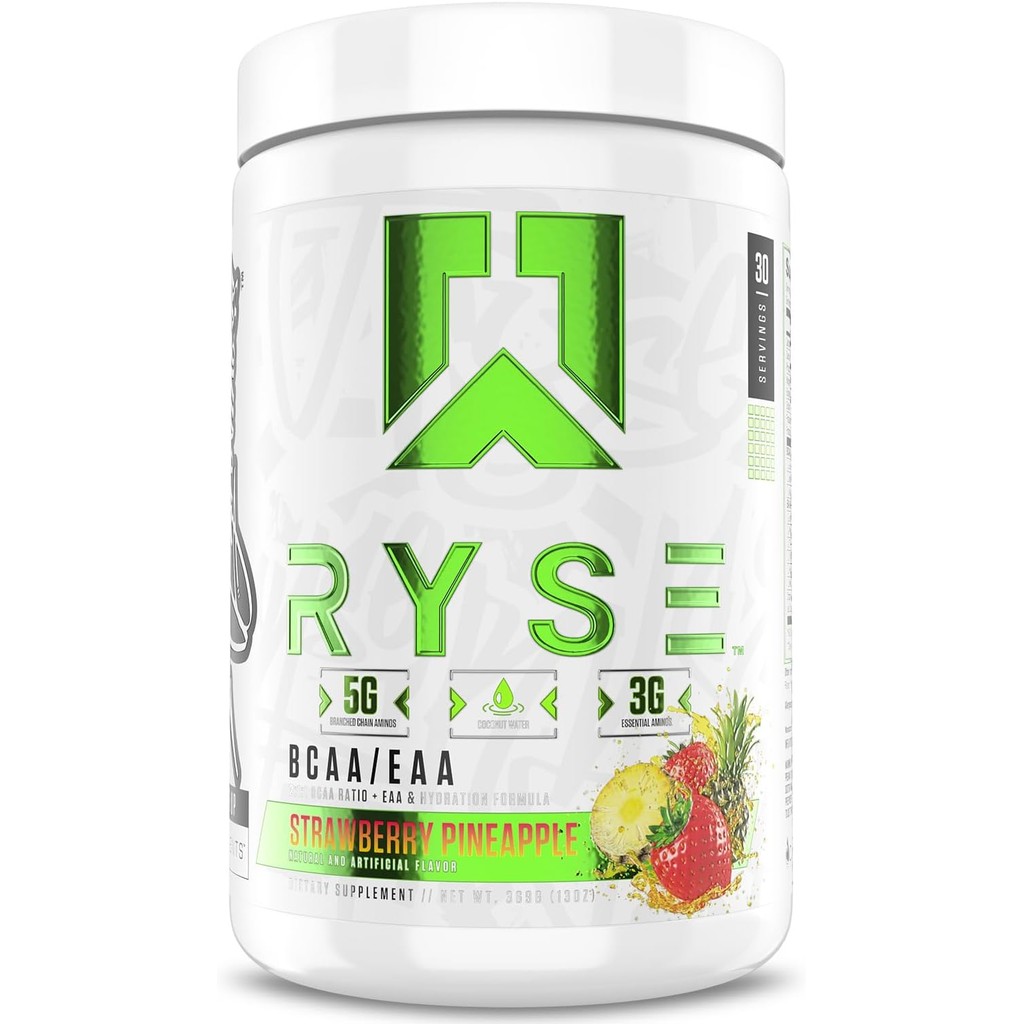 RYSE BCAA EAA Powder - Strawberry Pineapple - 5g Branched Chain Amino ...