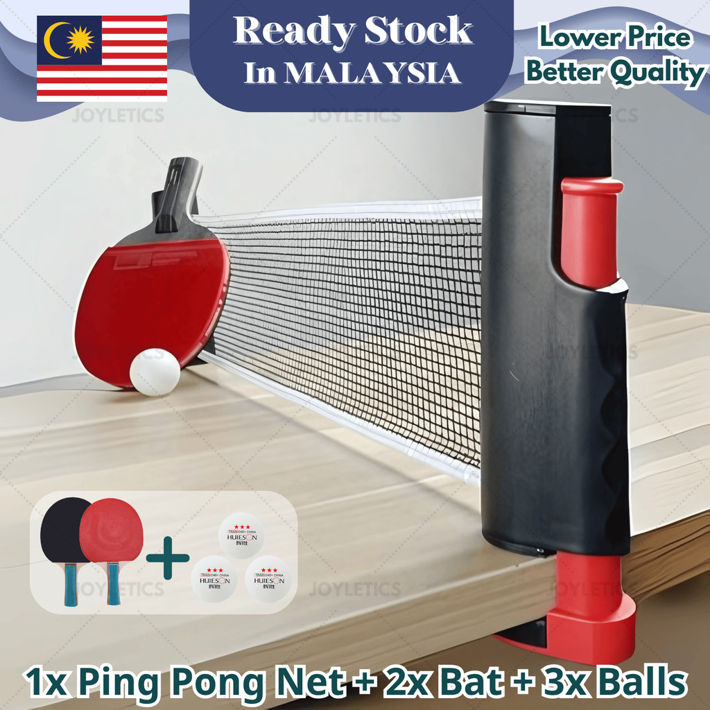 Portable Ping Pong Net & Racket Set – Retractable Design | Ready Stock in Malaysia | Shopee Malaysia