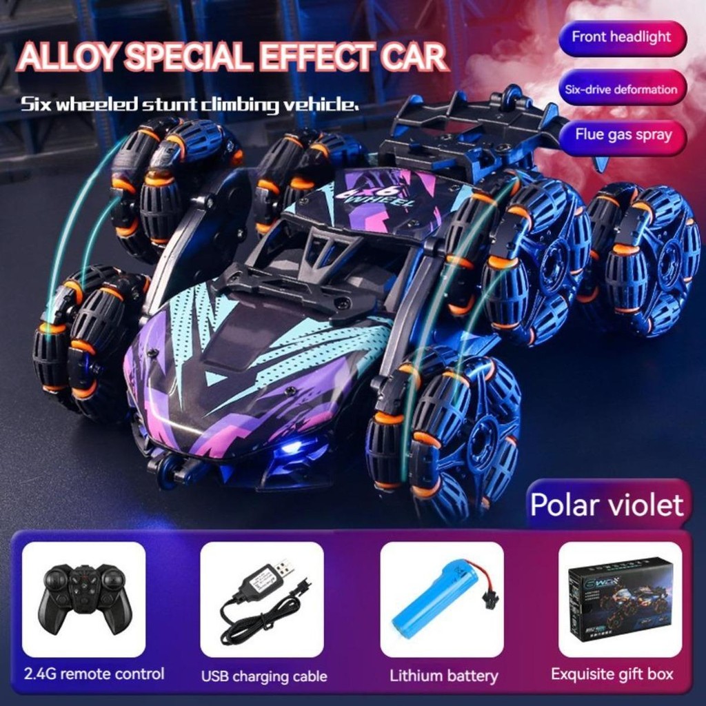 RC 6x6 Stunt Car 6WD Remote Control Toy With Swing Arm Vertical Lift ...