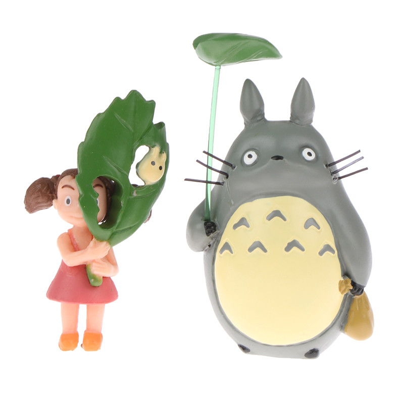 AFMY 1Pc Totoro Figures Model Totoro Girl with Leaf Model Studio Ghibli ...