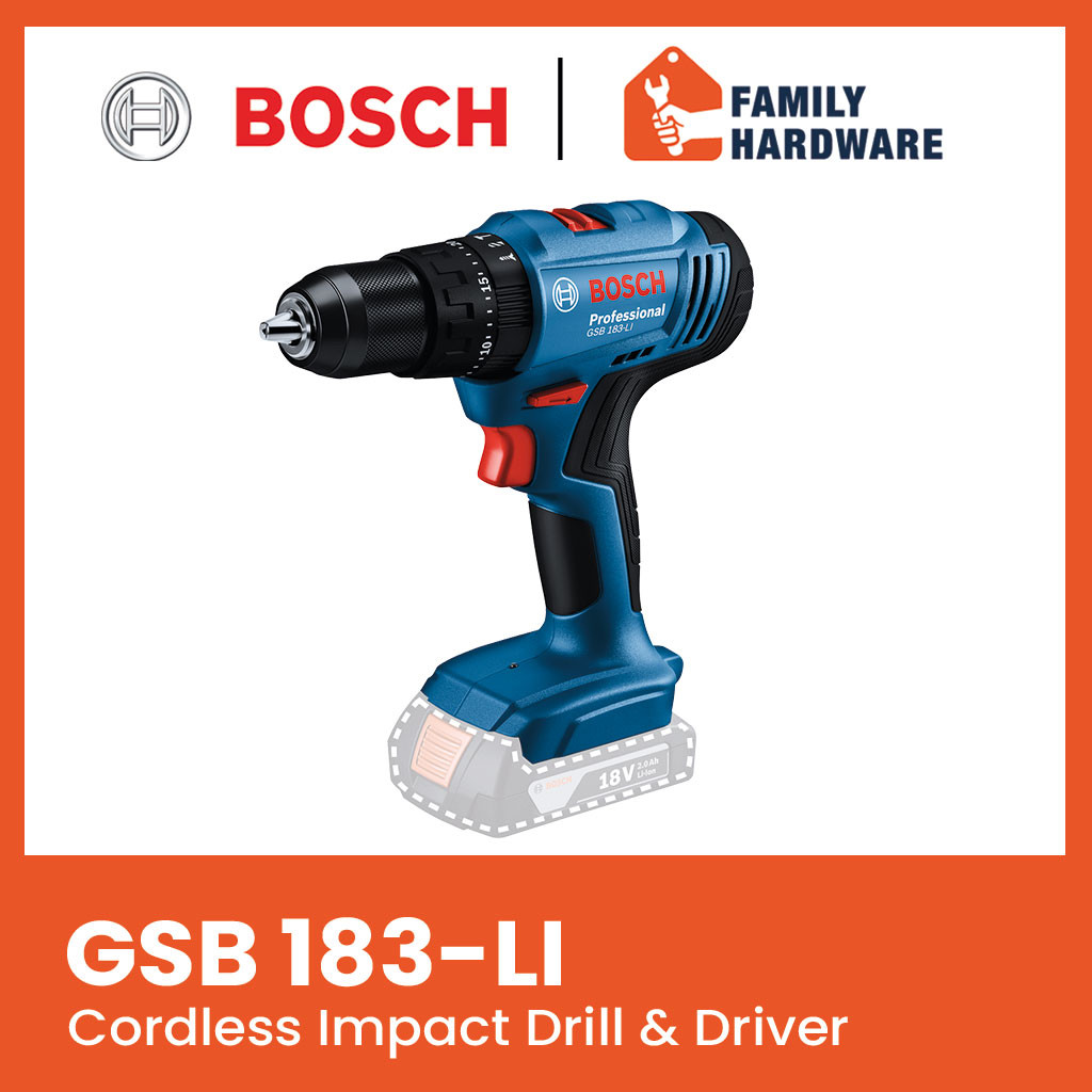 BOSCH GSB 183-LI 18V Professional Cordless Impact Drill & Driver Combi ...