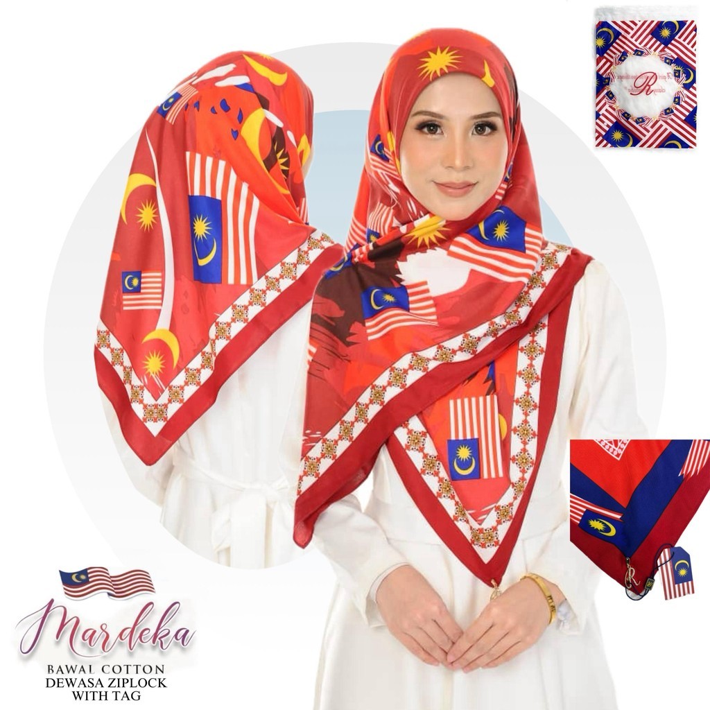 "BAWAL [MERDEKA 2025] IBU DAN ANAK TUDUNG BAWAL COTTON MERDEKA Baby Sep ...