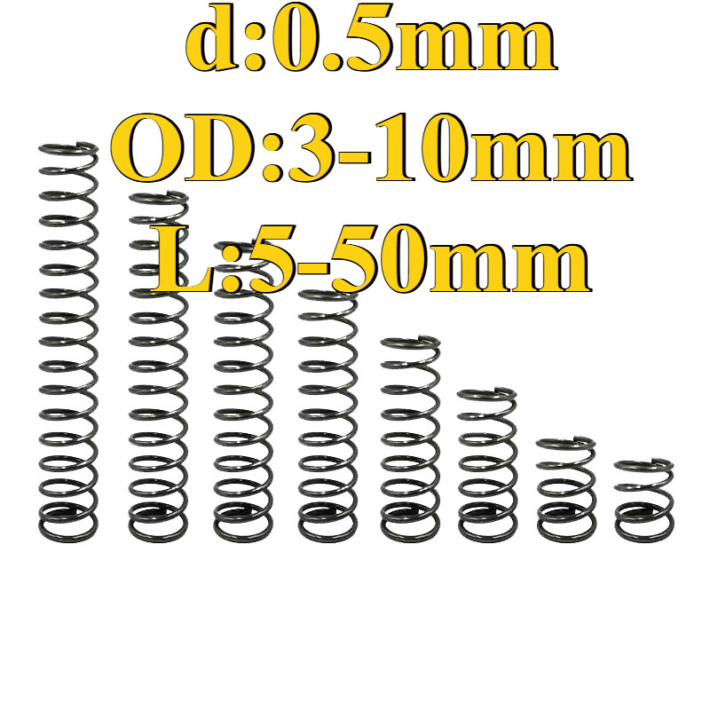 65Mn Spring Steel Compression Spring d0.5mm * OD3-10mm * L5-50mm Strong ...