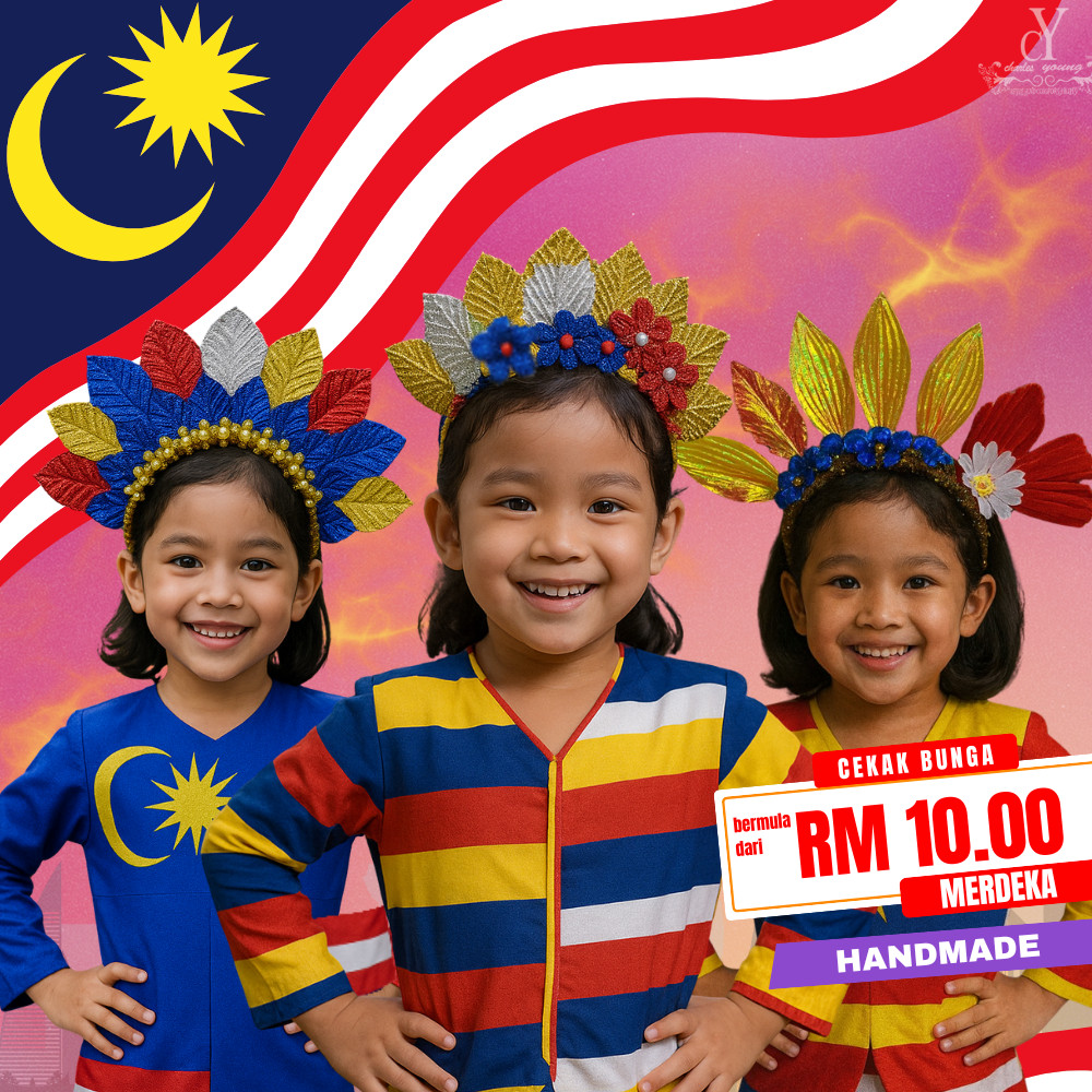 CY Cekak Bunga Merdeka Jalur Gemilang / Headband Bunga Tema Merdeka ...