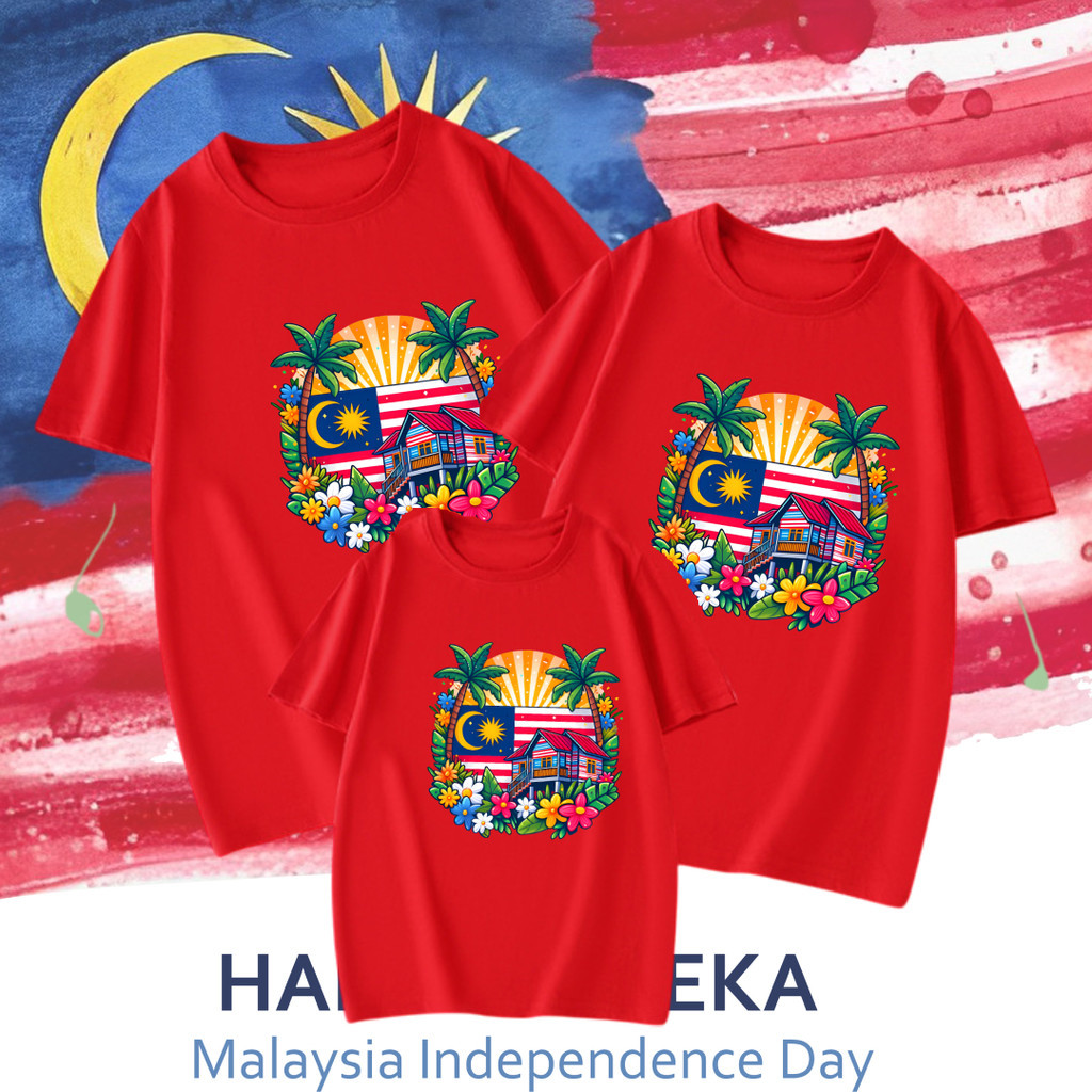 Baju Hari Merdeka T-shirt Anak Dewasa Malaysia Hari Kebangsaan National ...