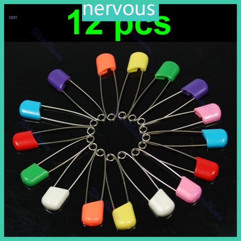 NERV 12 pcs Colors Safety Locking Baby Cloth Nappy Diaper Craft Pins ...