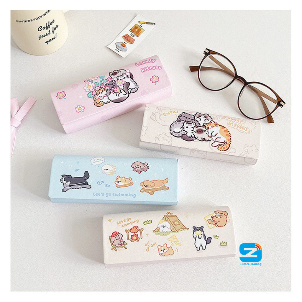 🔥 (Free Lens Cloth) Cute Spectacle Case Glasses Case Eyewear Case ...