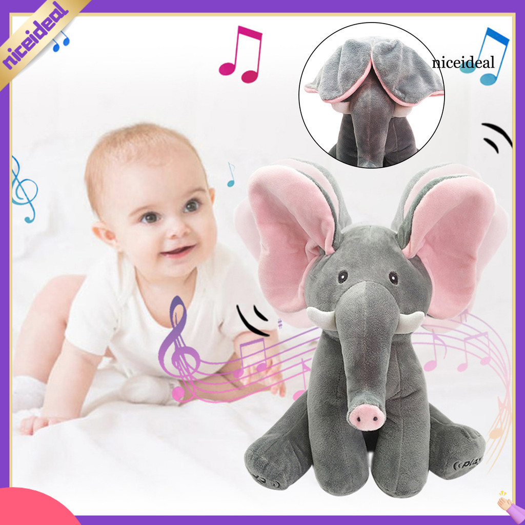 [Nice] Peekaboo Elephant Plush Toy Moving Ears Hide-and-Seek Game ...