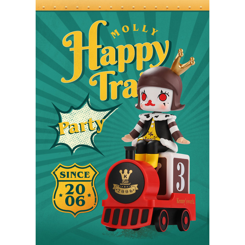 Popmart POPMART MOLLY Happy Little Train Big Party Series Mystery Box ...
