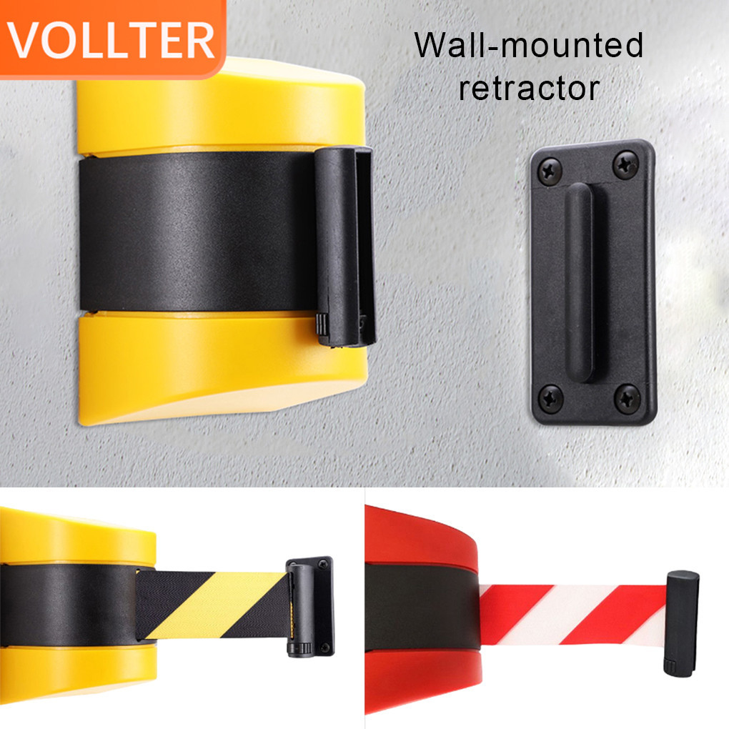 Office School Wall Mounted Warning Tape Crowd Control Retractable Band ...