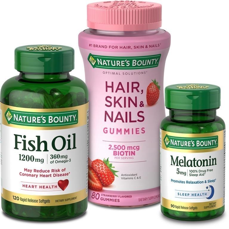Nature's Bounty Calcium, Magnesium, Zinc | Super B-Complex w Folic Acid ...