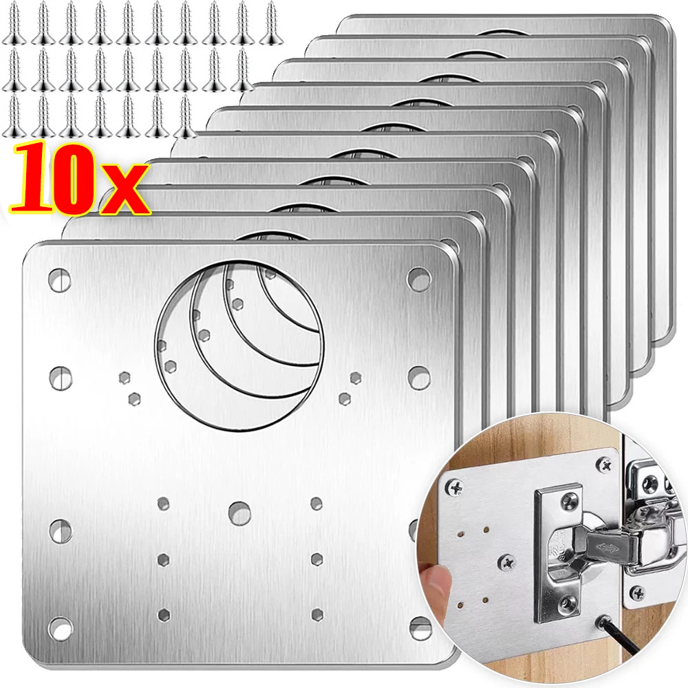 Cabinet Hinge Repair Plate Kits / Stainless Steel Kitchen Cupboard Door Hinge Mounting Plate ...