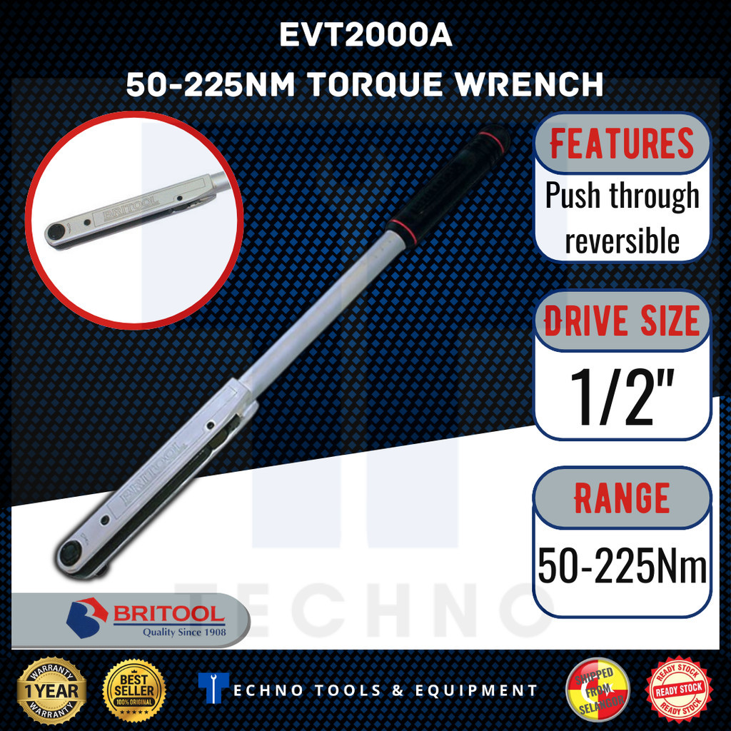 BRITOOL EVT2000A TORQUE WRENCH 50-225Nm - 100% New & Original | Shopee ...