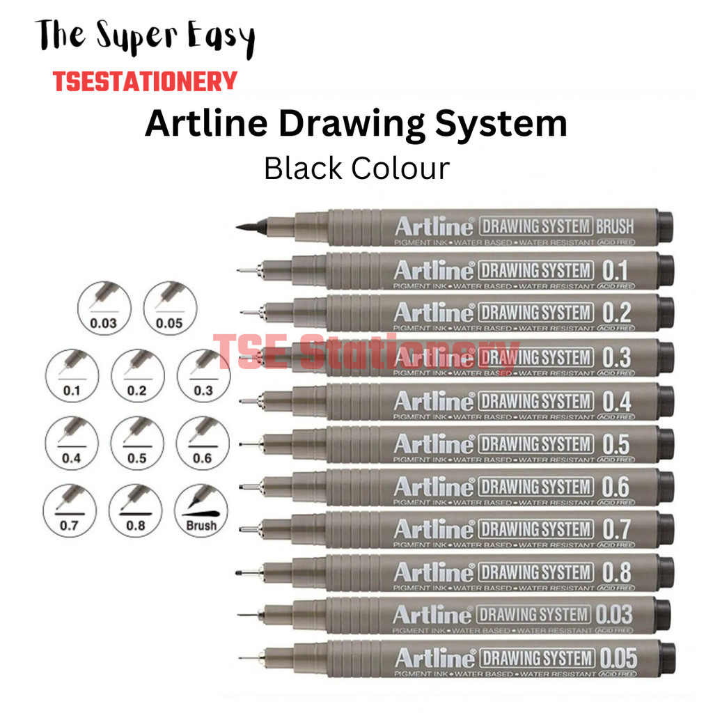 Artline Drawing System Graphic design Illustrator Pen Art Draft Brush 0 ...