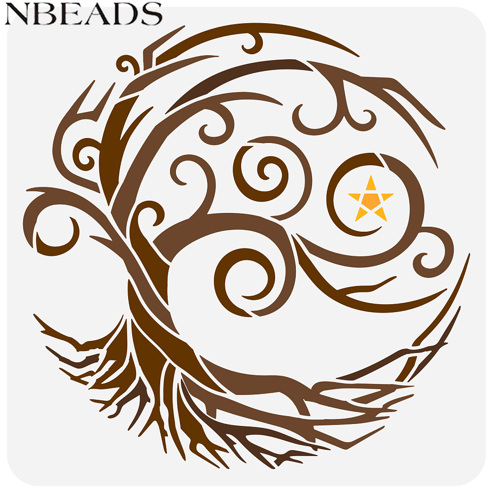 1pc Tree of Life Stencil 11.8x11.8 inch Starry Night Tree of Life ...