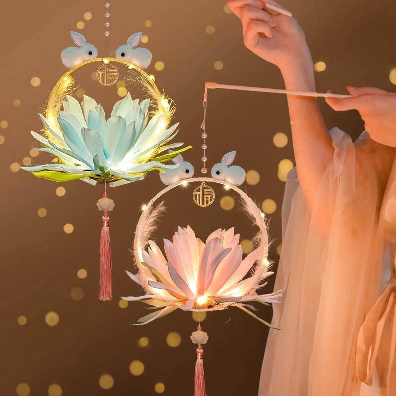 Mid-Autumn Festival Rabbit Lantern Cute Handmade Diy Lantern Photo ...