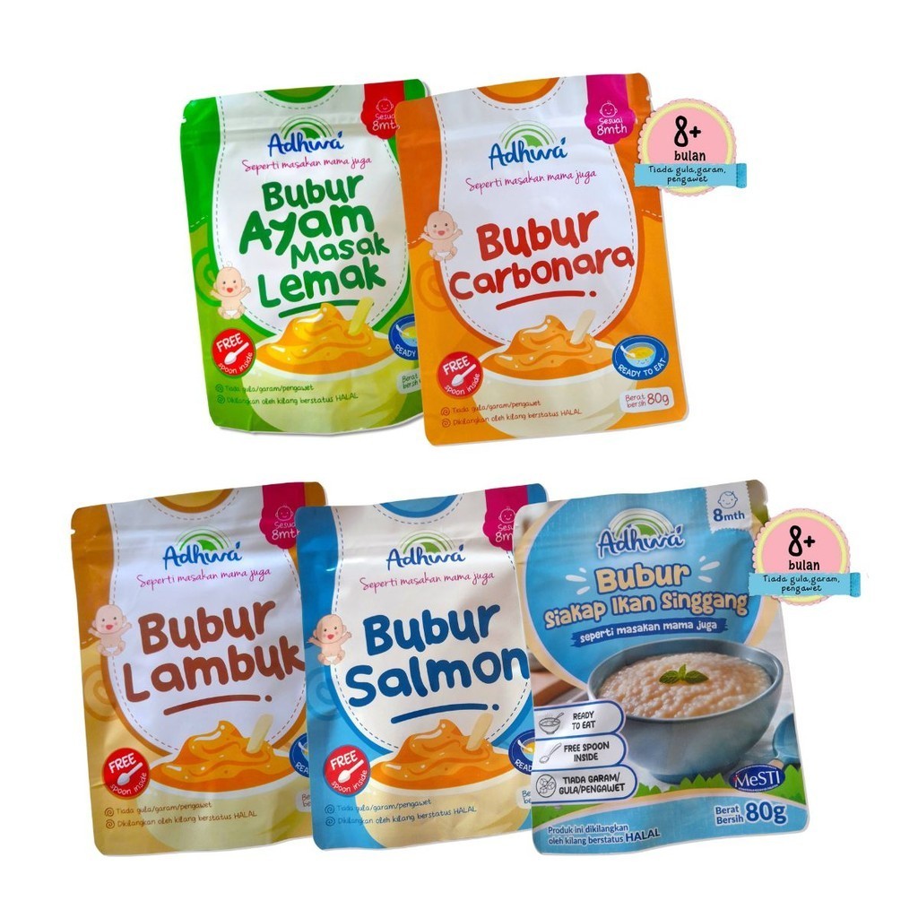 Adhwa Instant Baby Porridge Bubur Bayi Segera Sedia Dimakan Ready to ...