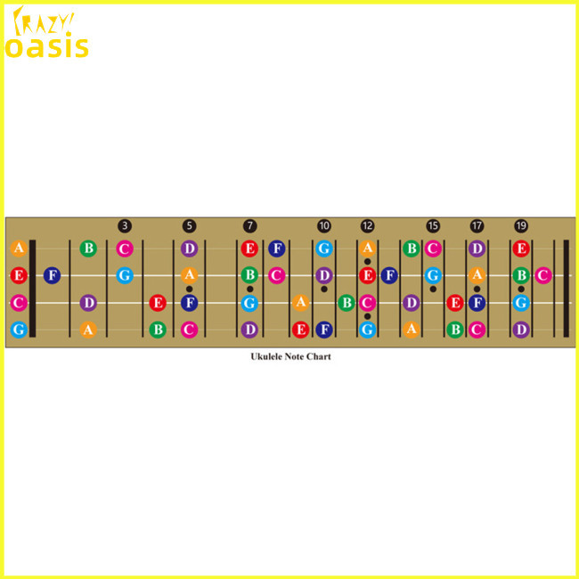 OAS Color Coded Ukulele Fretboard Note Chart, Learn Guitar And Music ...