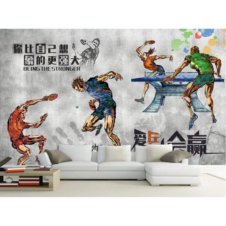 Custom Wallpaper Murals Ping Pong Hall Gym Table Tennis Room TV ...