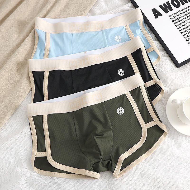 Kingdafa Ice Silk Men Briefs Ultra Thin Men Underwear Breathable Boxer Lelaki Spender Lelaki