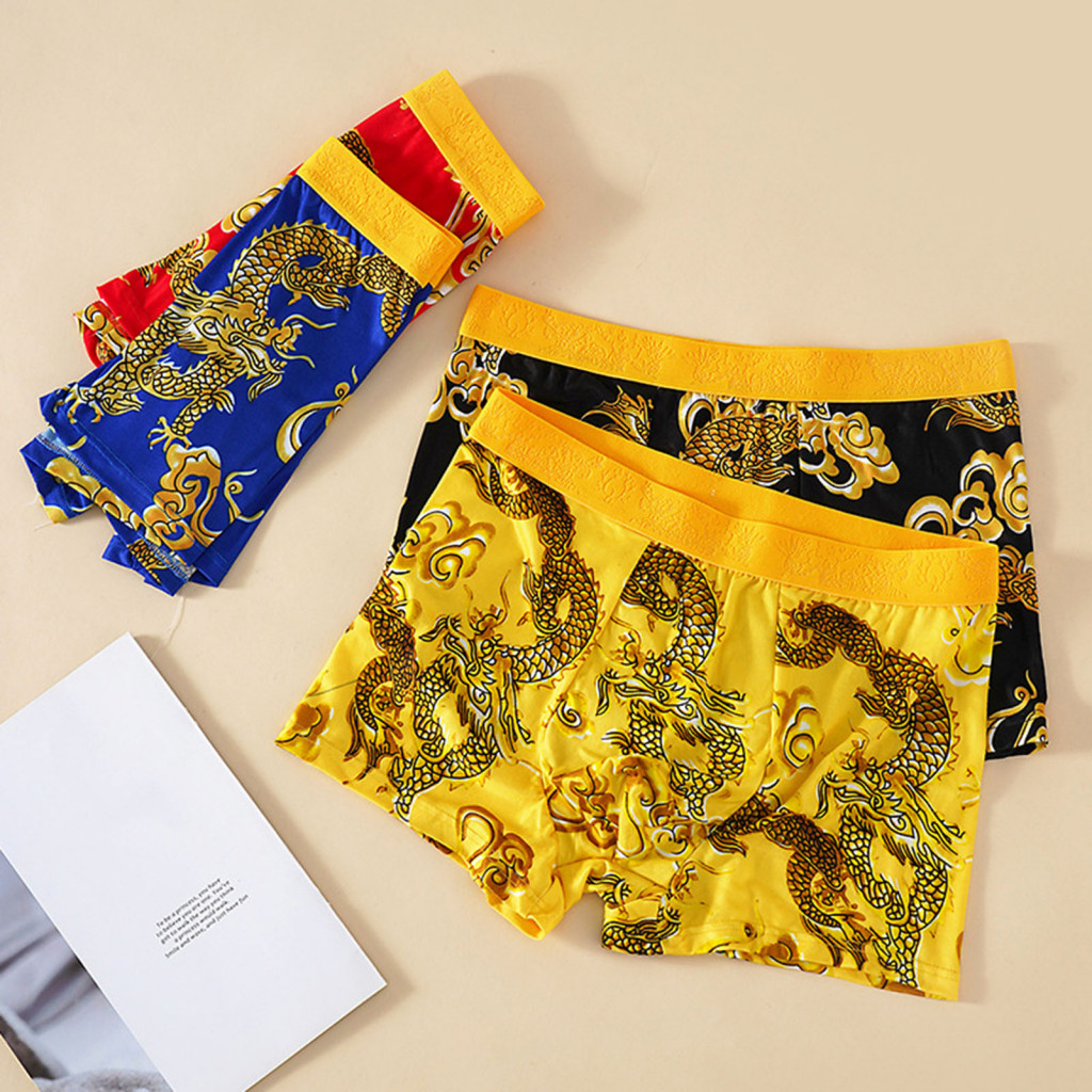 Graphene Dragon Pattern Boxer Briefs Breathable Dragon Pattern Boxer ...