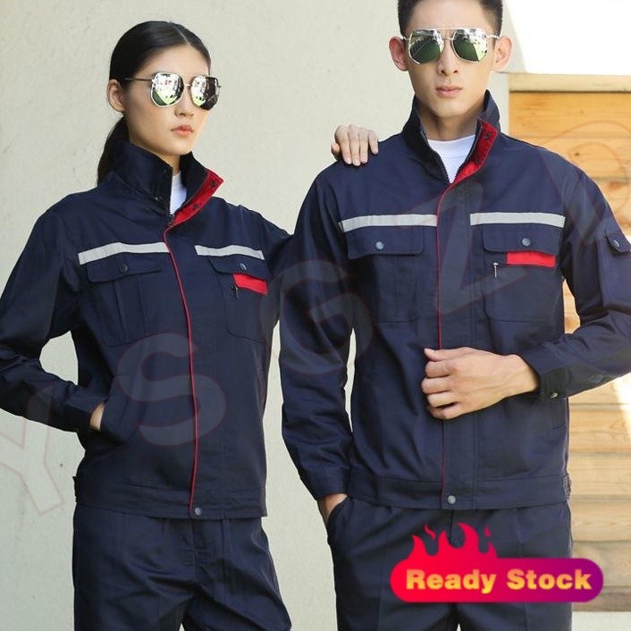 【YSGZD】Unisex Safe Safety Work Jacket Reflector Long Sleeve Work ...