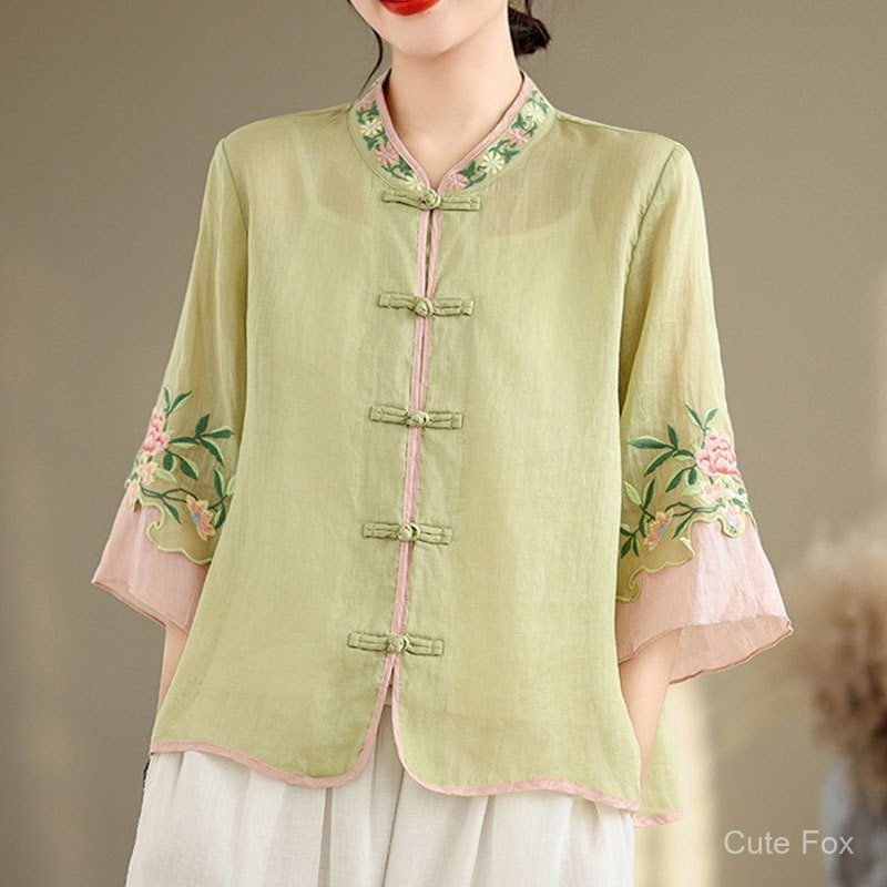 Chinese Style Top Hanfu Top Women's Shirt Cotton and Linen New Summer ...