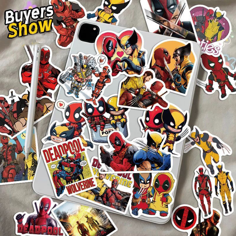 50Pcs The Avengers Deadpool 3 Stickers Deadpool & Wolverine Waterproof ...
