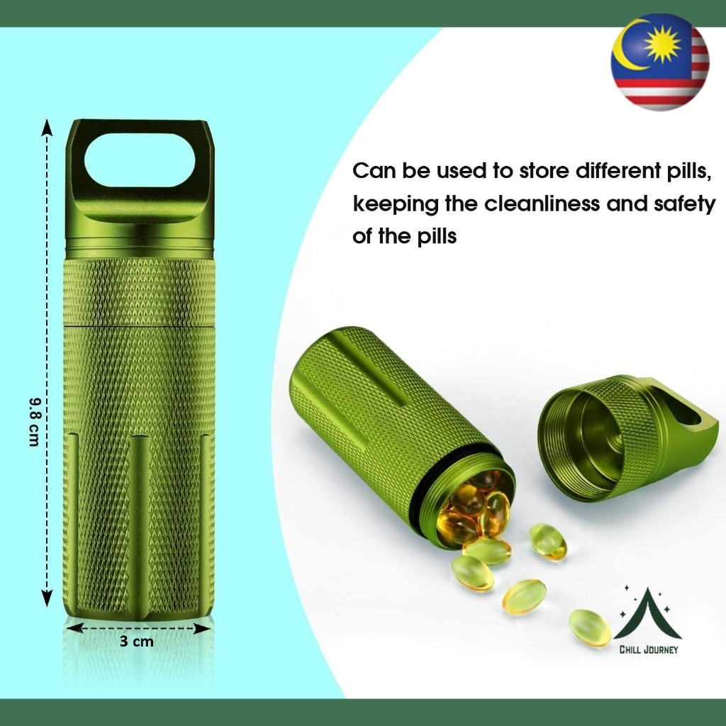 Chill Journey Capsule EDC Waterproof Seal Pill box aluminium alloy ...