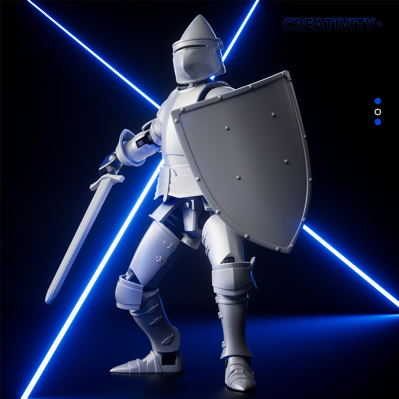 T13 Medieval Warrior Lucky 13 3D Printing Model Assembly Toys Dummy 13 ...
