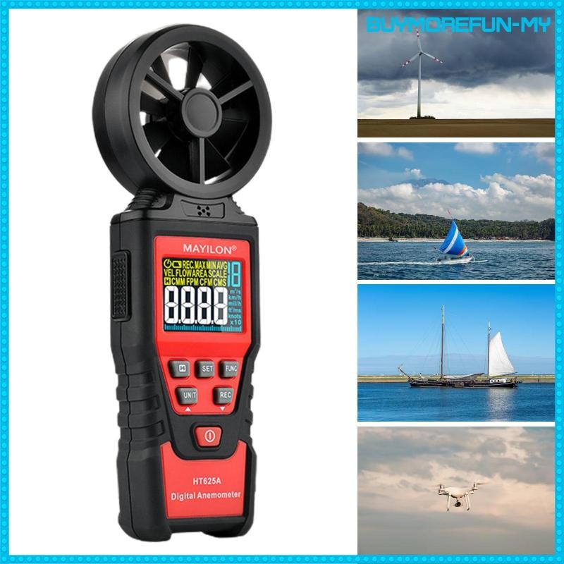 [BuymorefunMY] Digital Anemometer Handheld,Wind Speed Meter Gauge,Air ...
