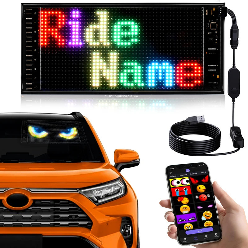 Double Row Scrolling LED Light Sign, Bluetooth APP Controlled LED Car ...