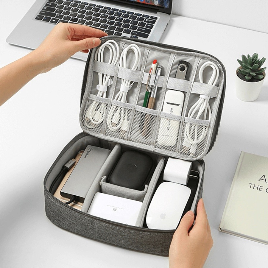 Travel Electronic Gadget Organizer Bag USB Cable Storage Bags Multi ...