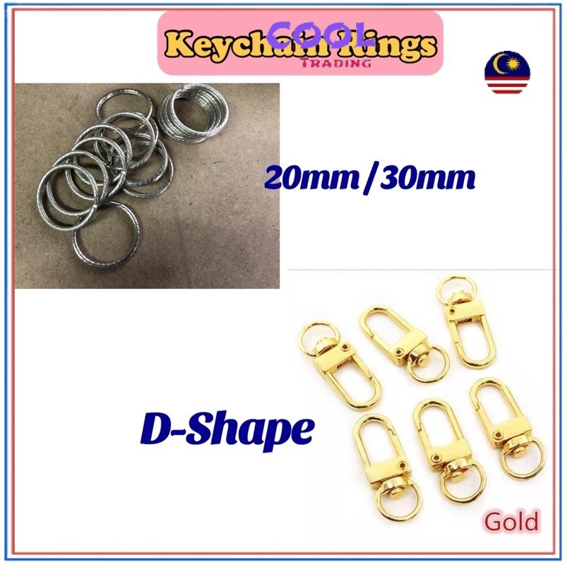 PPP 10pcs 30mm/20mm/D-Shape Stainless Steel Split Keychain Ring 3/2cm ...