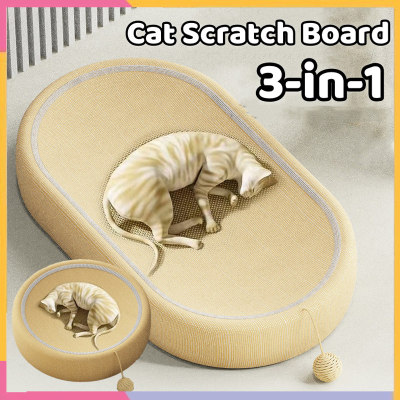 3 in 1 Cat Scratcher Bed Natural Sisal Cat Scratcher Round Style ...