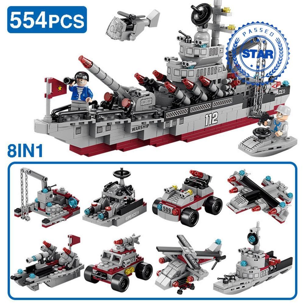 Cruiser Building Block Assembly Toy Battleship Particle Children's ...