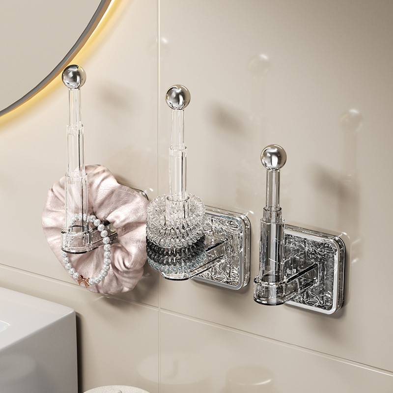 Transparent Storage Rack Scalable Roll Paper Rubber Band Holder Wall ...