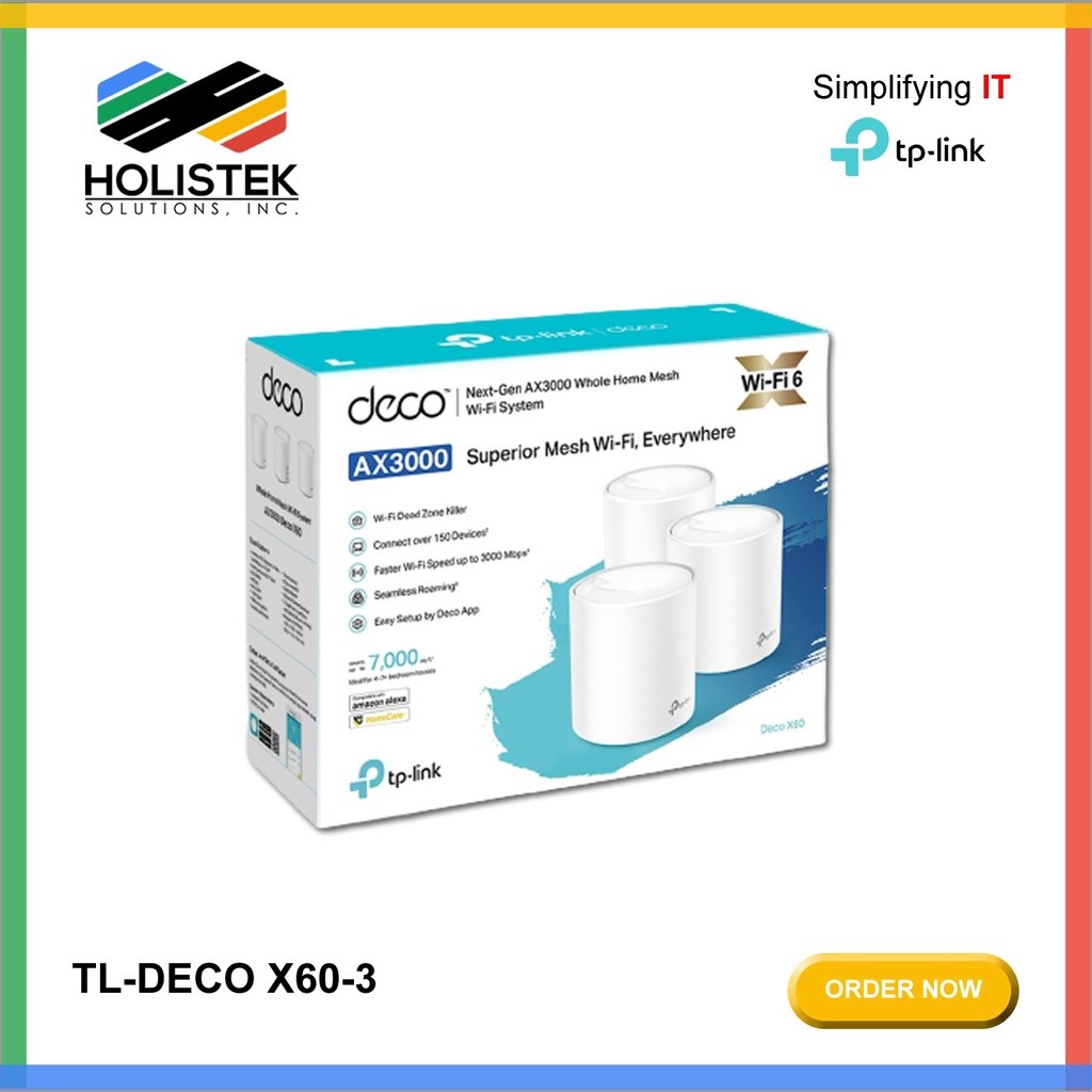 TP-Link Deco X60 (3-pack) AX3000 Whole Home Mesh Wi-Fi 6 System (3-pack ...