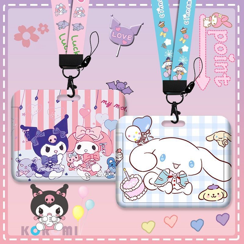 Sanrio Card Holder Cartoon Cute Lanyards & Name Tags Melody Kuromi Id ...