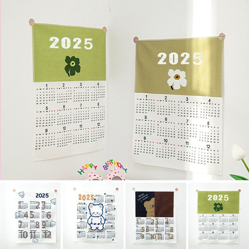2025 Calendar Hanging Cloth Minimalist Background Cloth Calendars ...